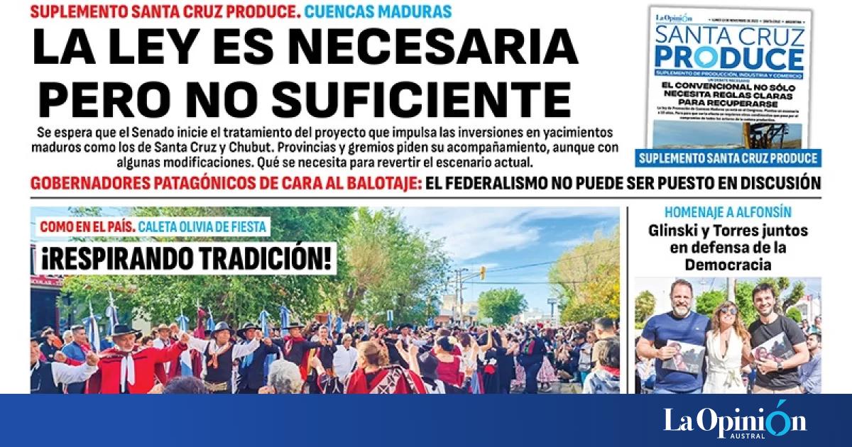 Diario La Opinión Zona Norte tapa edición impresa del lunes 13 de ...