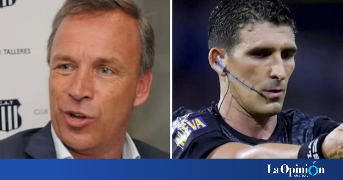 El presidente de Talleres dijo que fue golpeado por el árbitro Merlos ...