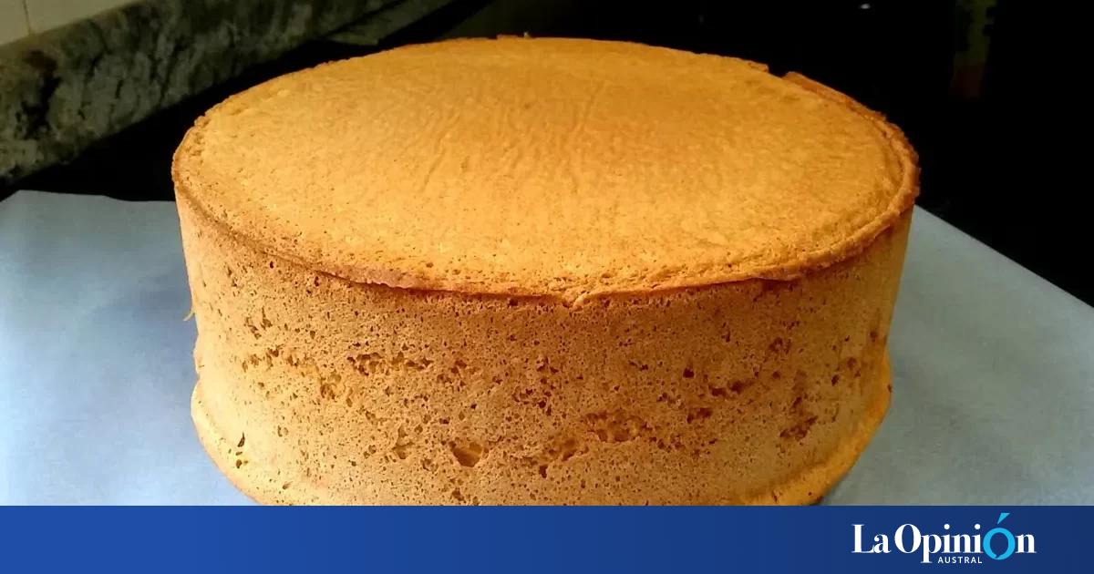 Receta de bizcochuelo esponjoso y alto con pocos ingredientes y bien ...